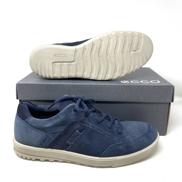 Ecco | Shoes | Ecco Ennio Casual Lace Up Suede Men Sneakers Blue | Poshmark